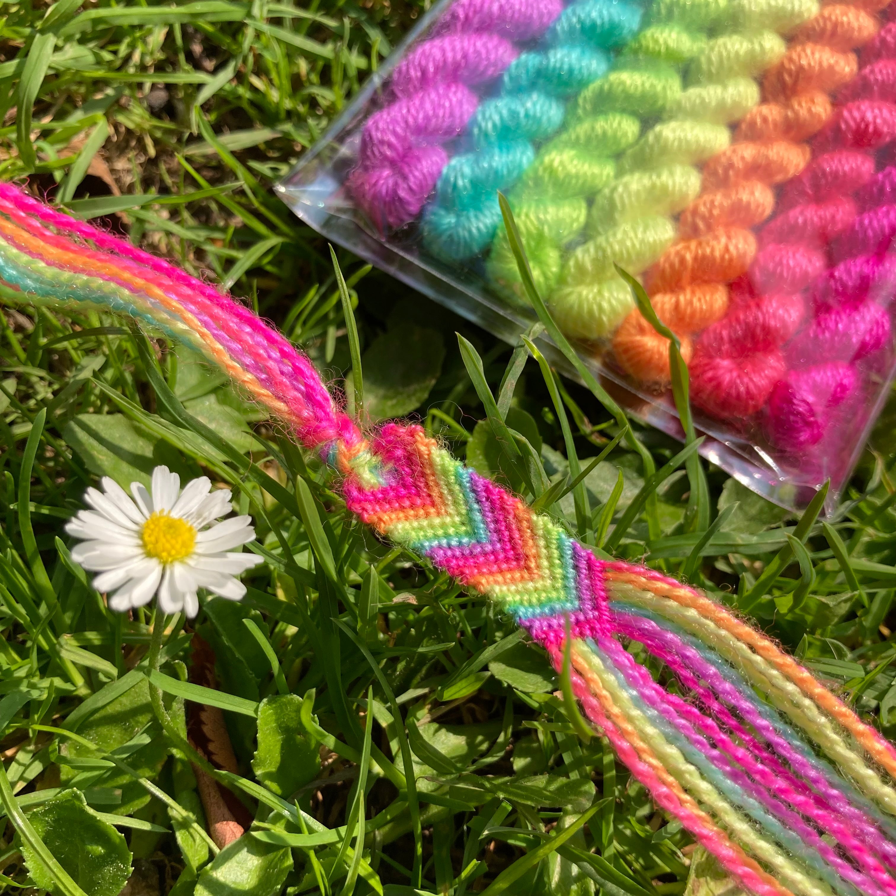 Rainbow Neon Colours | 7×3 g Embroidery thread – Vera Yarns Design